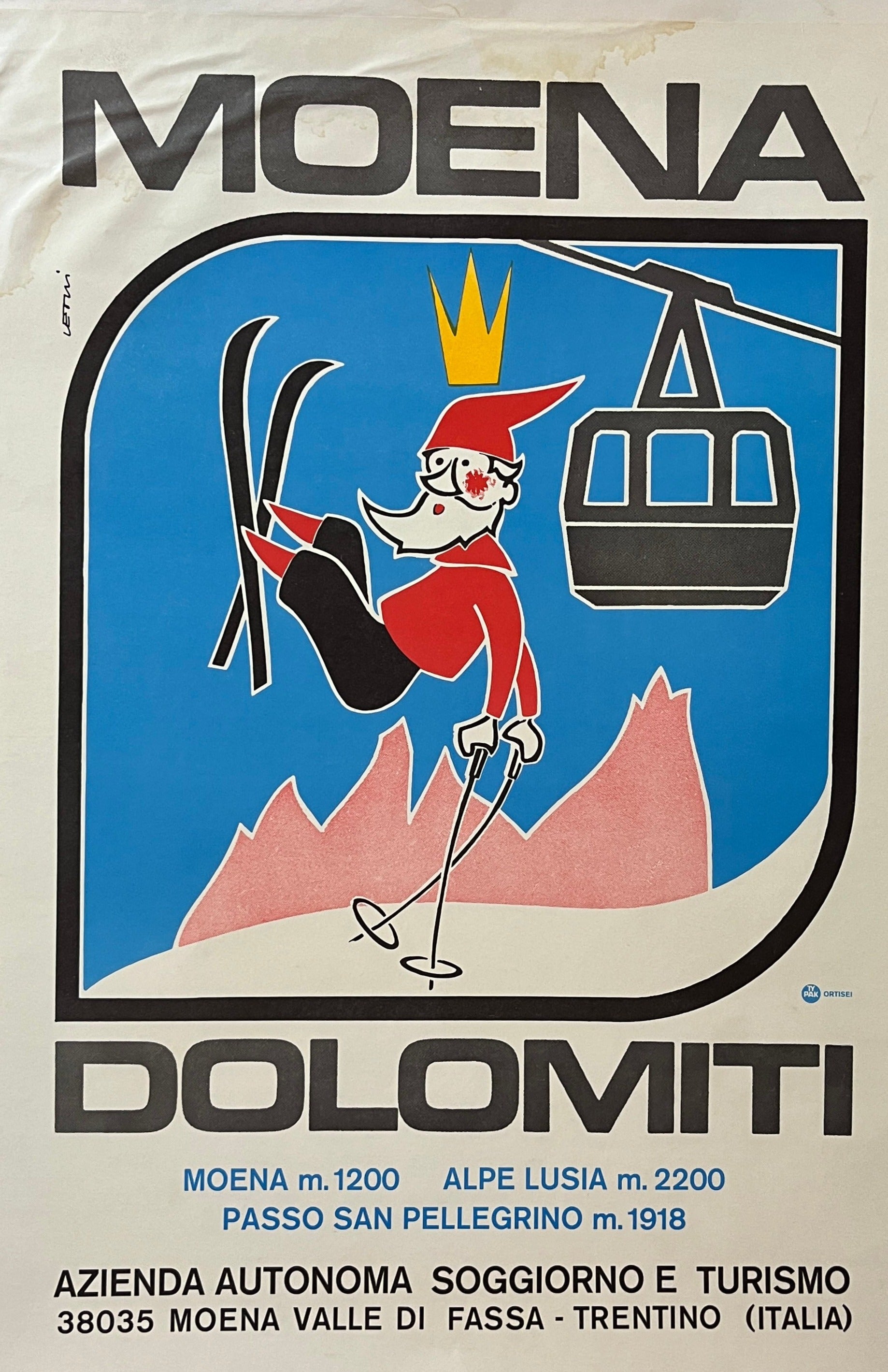 Moena Dolomiti Ski Poster by Leoui – Vintage Posters